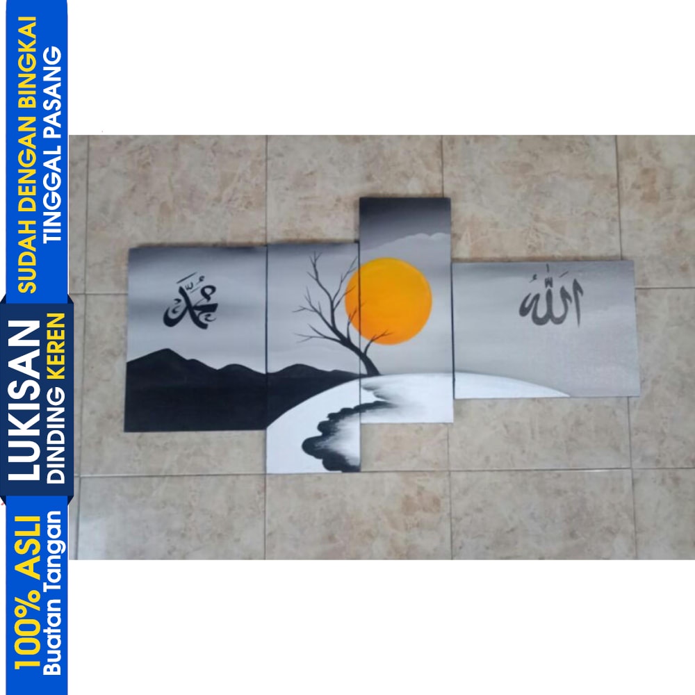 Jual Lukisan panel pemandangan unik nuansa abu abu Lukisan panel ...