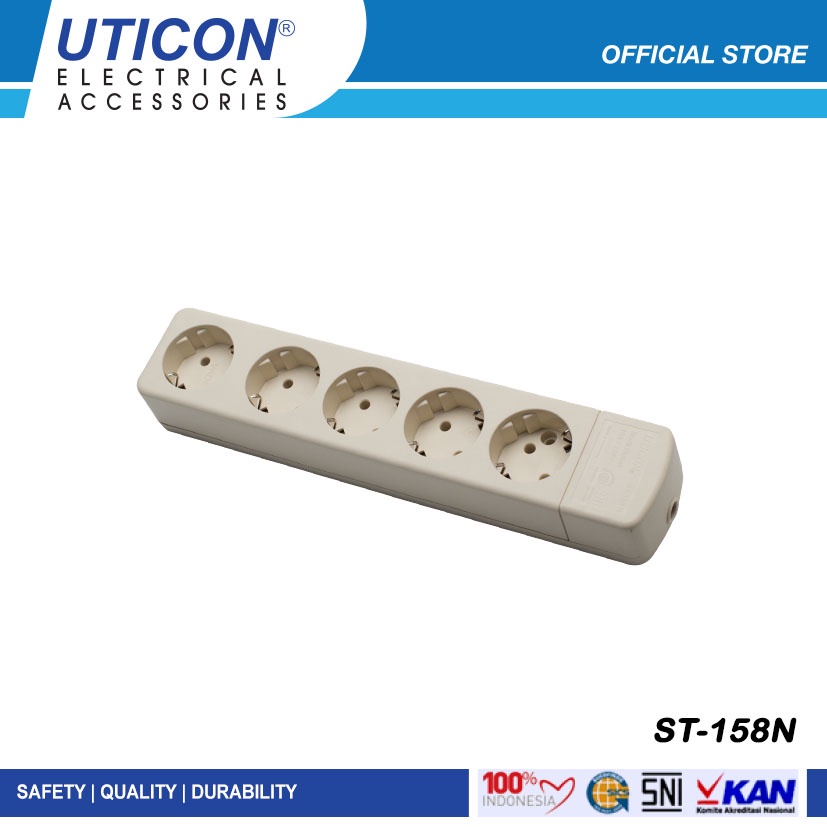 Jual Uticon ST-158N Stop Kontak Arde 5 Lubang ( + Panel ) | Shopee ...