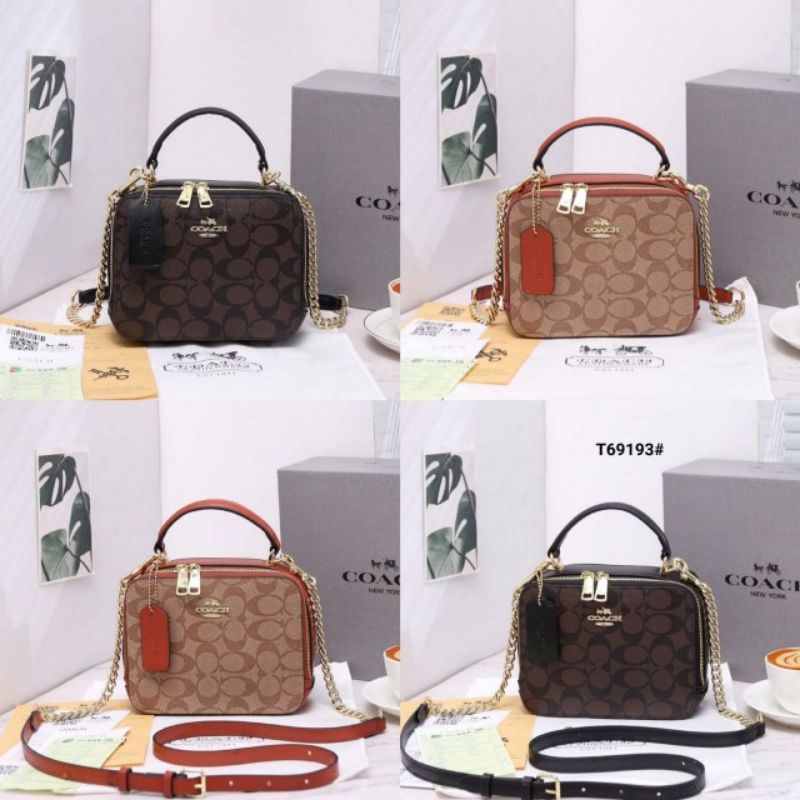 Jual TAS COACH BOX CROSSBODY IN SIGNATURE BAGS WITH MAGNET BOX T69193 ...