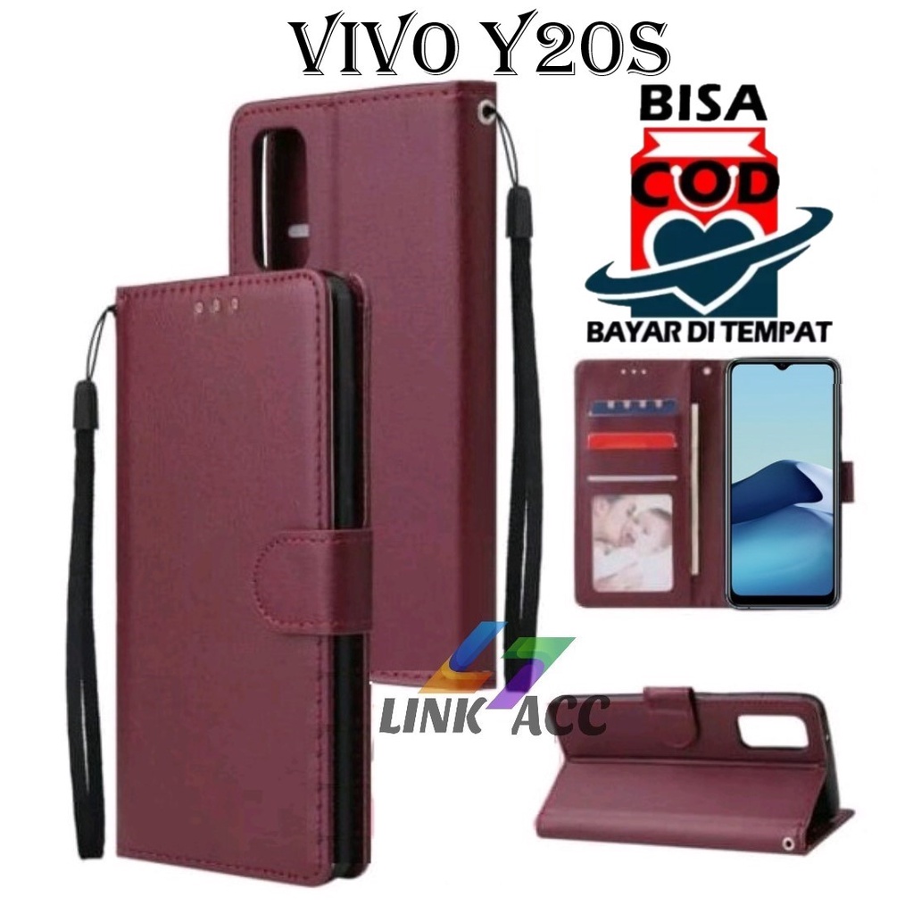 Jual VIVO Y20S LEATHER CASE PREMIUM-FLIP WALLET CASE KULIT UNTUK VIVO ...