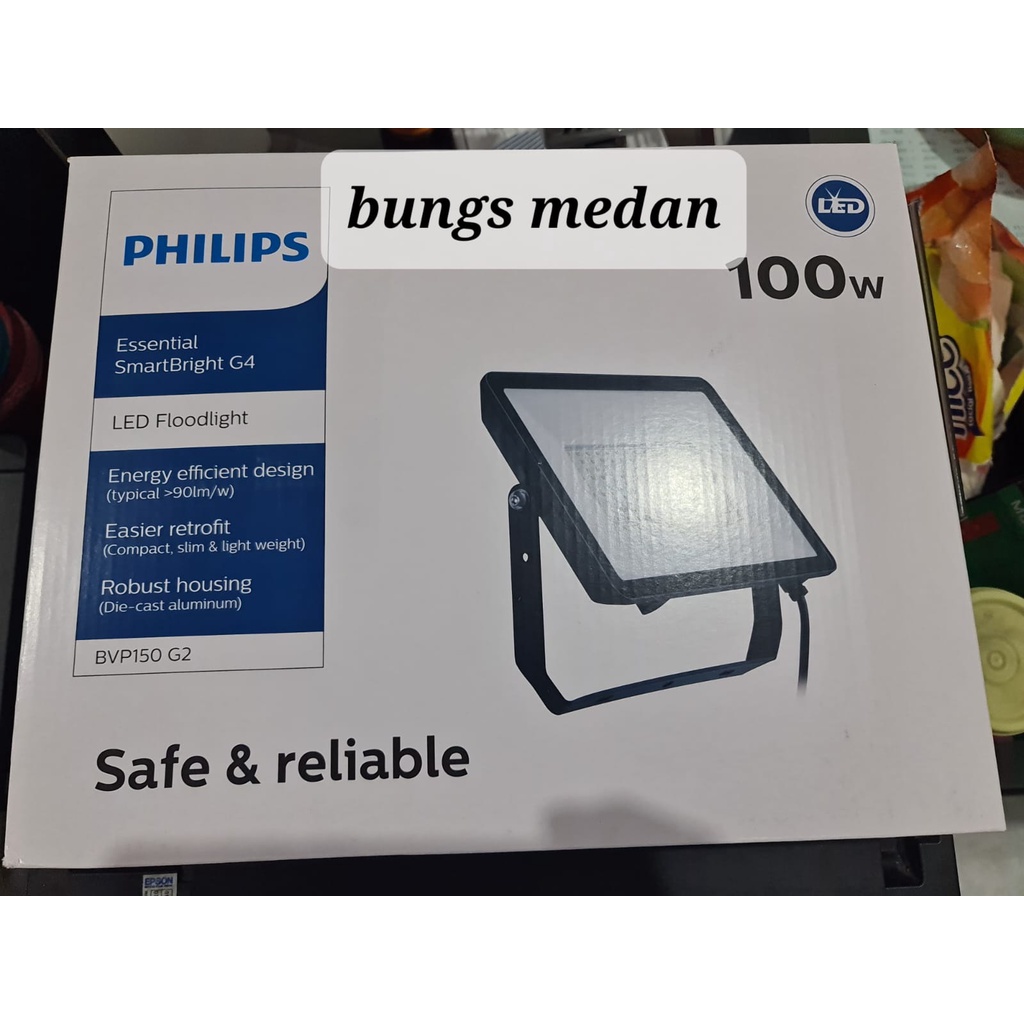 Jual LAMPU LED PHILIPS Sorot BVP150 100W 100Watt 100 w IP65 6500K CDL PUTIH | Shopee Indonesia