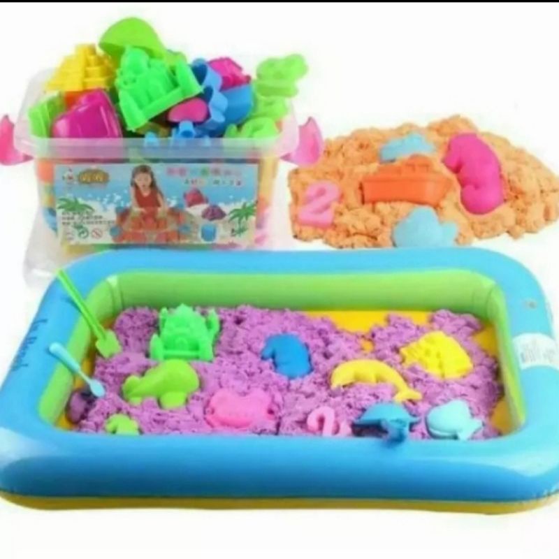 Jual Mainan Anak Pasir Ajaib 1 kg Box Container Set Perlengkapan ...