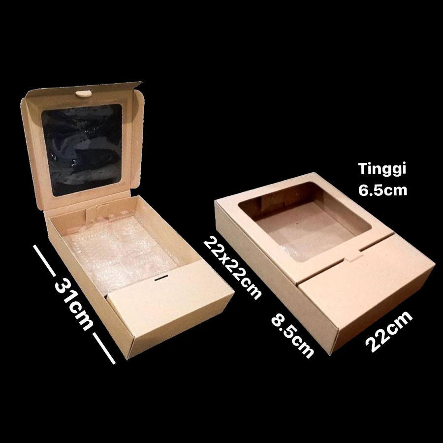 Jual kardus efflute jendela mika lunch box nasi coklat polos kotak ...