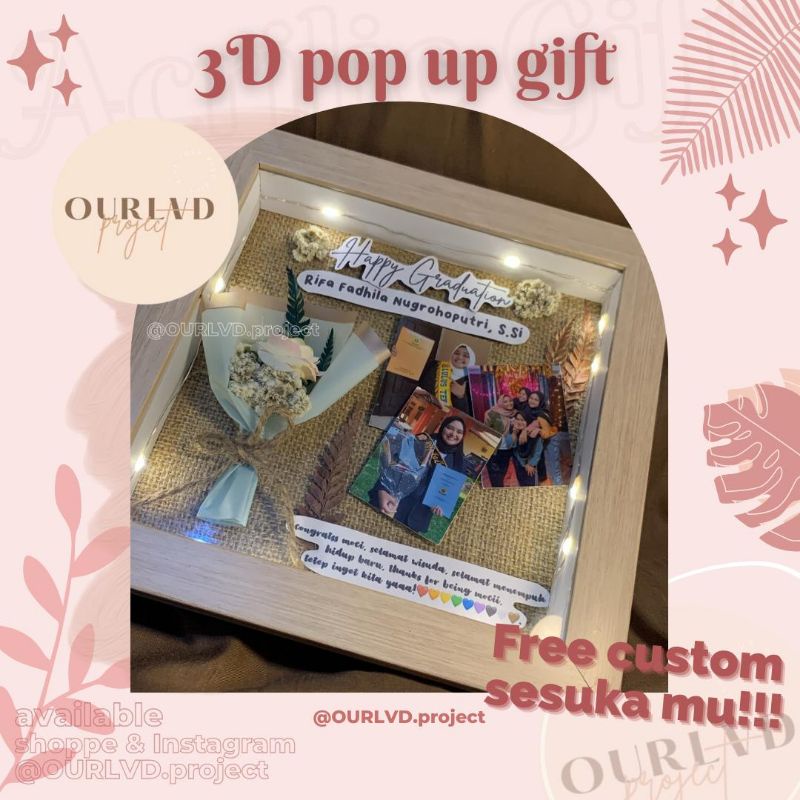 Jual GIFT 3D DESAIN POP UP ♡ (PO MAKSIMAL 7 HARI) | Shopee Indonesia