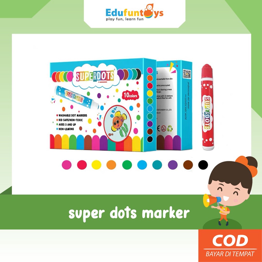 Jual Edufuntoys - SUPERDOTS MARKER/ dot marker/superdots dot painting ...