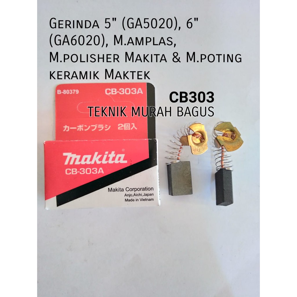 Jual carbon brush cb303 makita areng mesin maktec | Shopee Indonesia