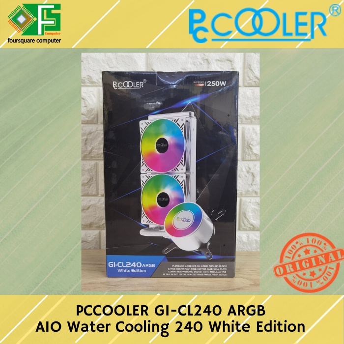 Jual AIO Water Cooling PCCooler GI-CL240 ARGB White Edition Liquid Cooler 240 Putih Resmi ...