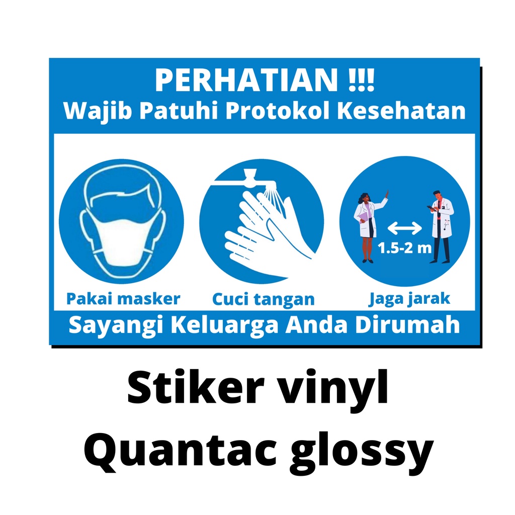 Jual Stiker patuhi protokol kesehatan | Sticker sign protocol kesehatan ...