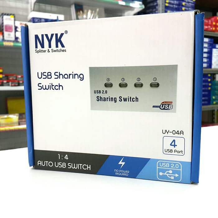 Jual USB DATA SWITCH AUTO 1 TO 4 NYK USB PRINTER SHARING | Shopee Indonesia