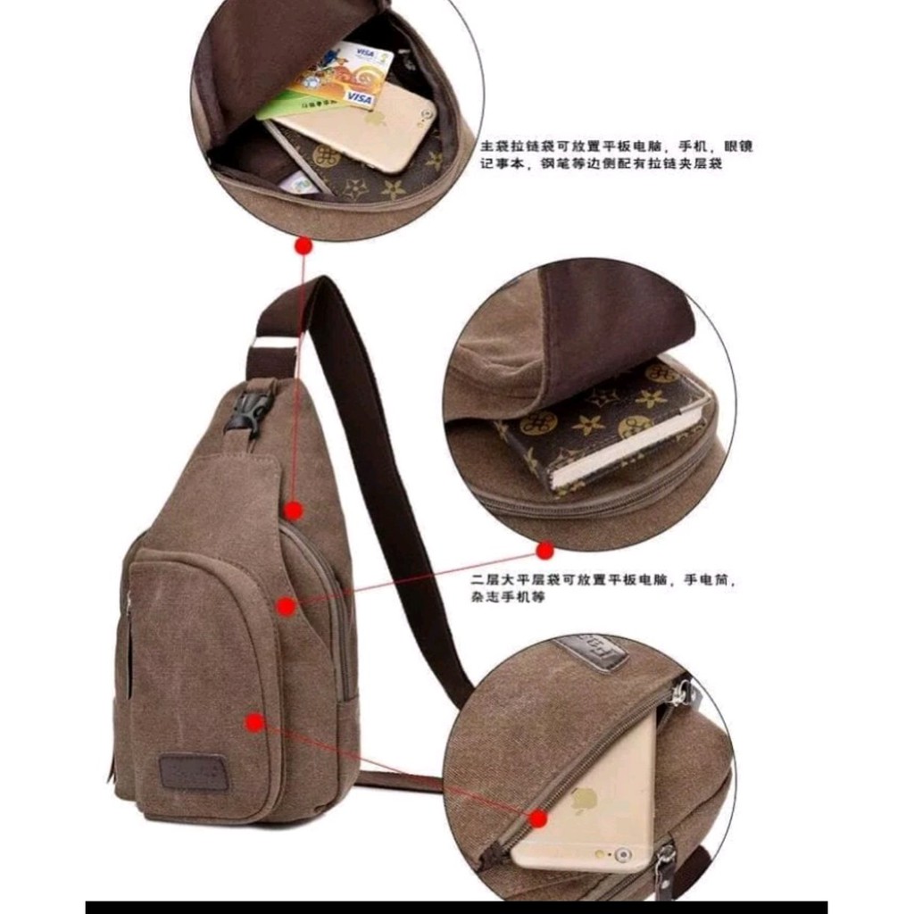 Jual JR Tas selempang pria sling shoulder bag big size | Shopee Indonesia
