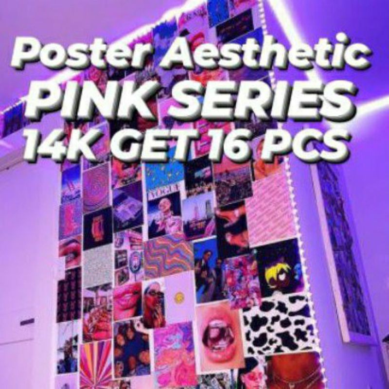 Jual [16 PCS] POSTER AESTHETIC PINK SERIES WALLPAPER WALLPOSTER POSTER ...