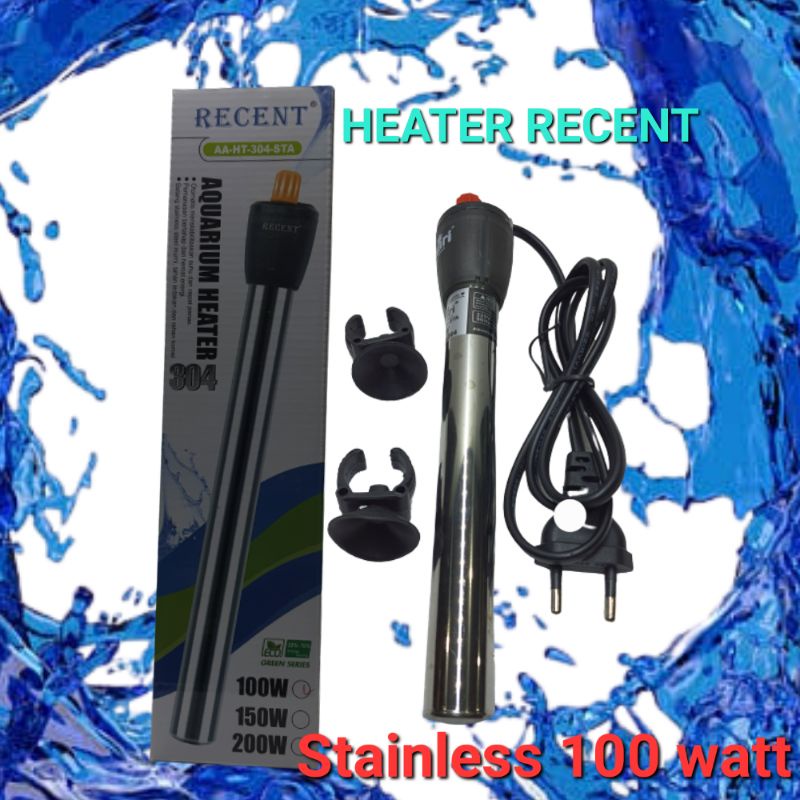 Jual Pemanas Air Aquarium Ikan Heater RECENT 100 Watt Stainless Best ...