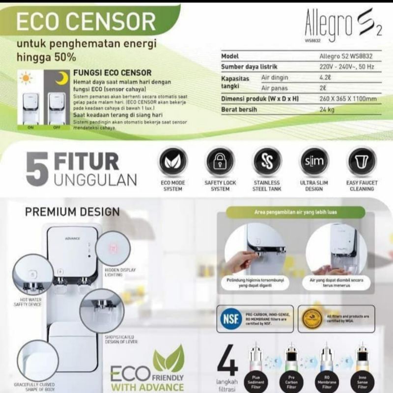 Jual DISPENSER RO ALEGRO S2 ADVANCE | Shopee Indonesia