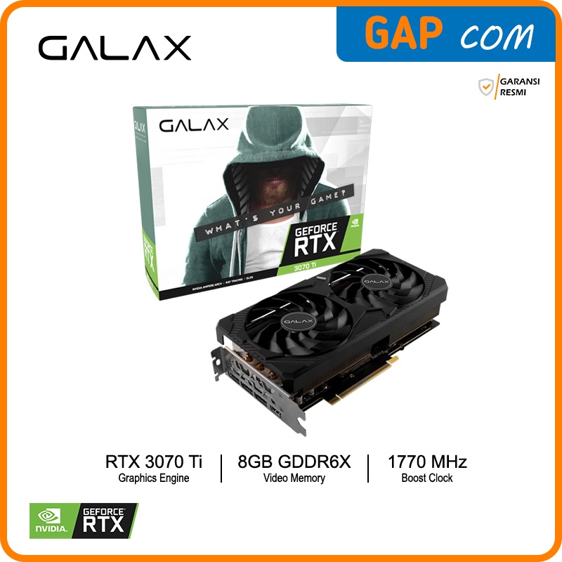 Jual VGA GALAX GeForce RTX 3070 Ti (1-Click OC) 8GB GDDR6X Dual FAN ...