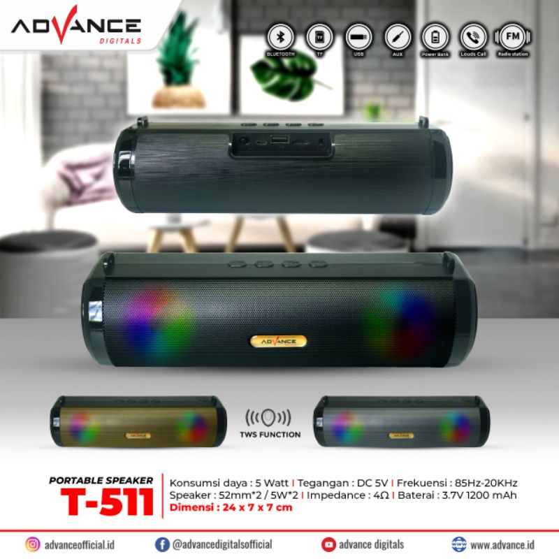 Jual speaker bluetooth music box advance t511 t 511 | Shopee Indonesia