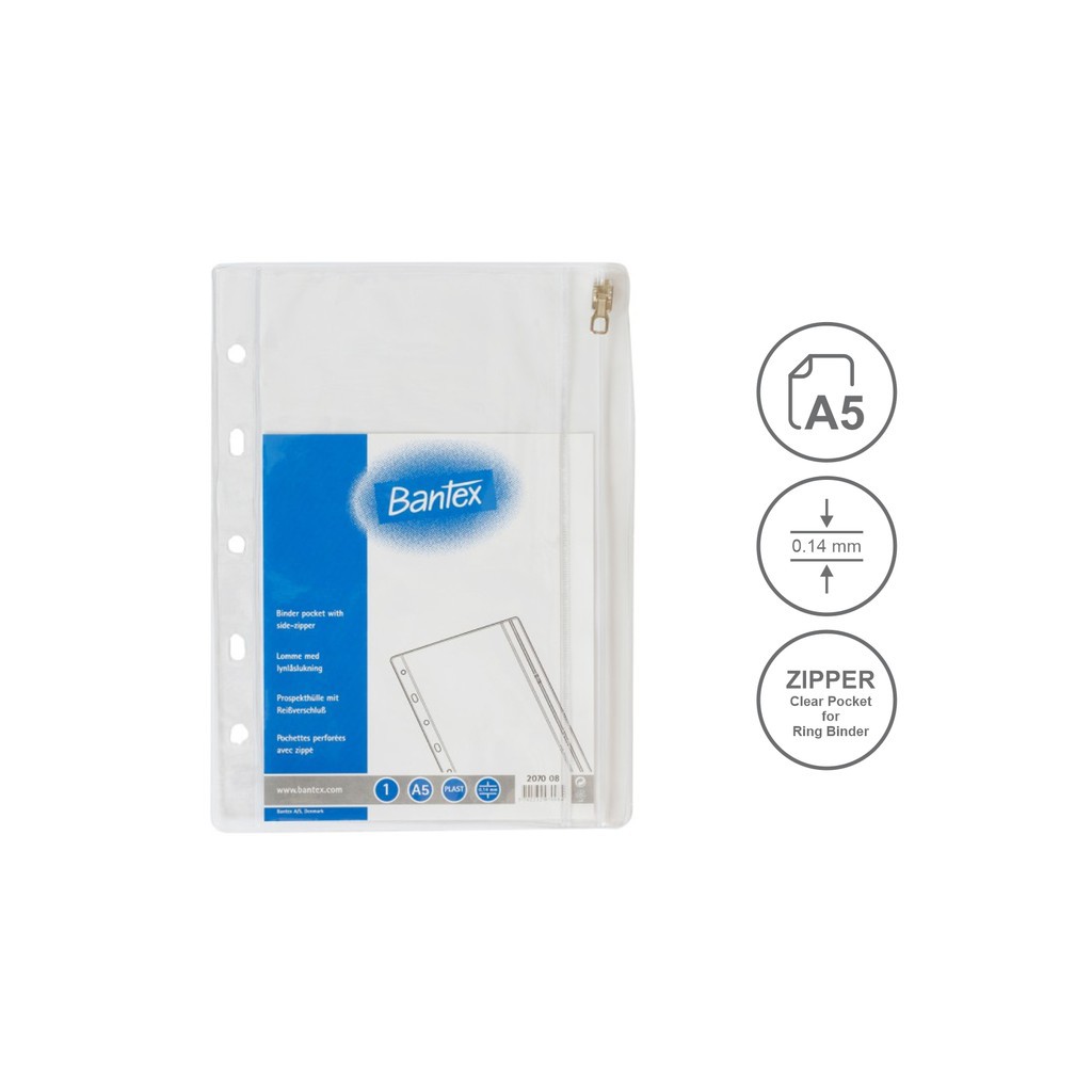 Jual [BMS Bali] Bantex Zipper Pocket for Ring Binder A5 & A4 | Shopee ...