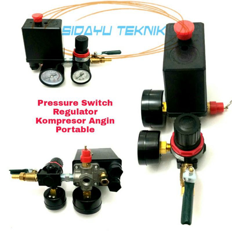 Jual Pressure Switch Regulator Kompresor Angin Portable Set | Shopee ...