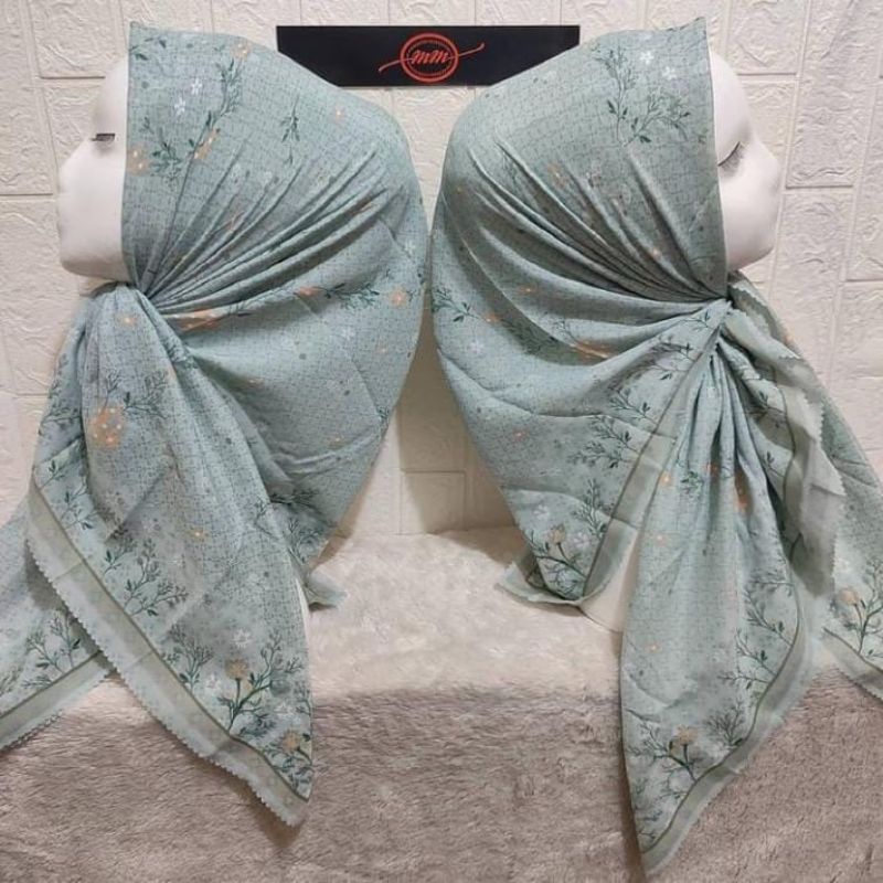 Jual HIJAB SEGI EMPAT VOAL MOTIF BUNGA HIJAU SOFT KERUDUNG JILBAB MURAH | Shopee Indonesia