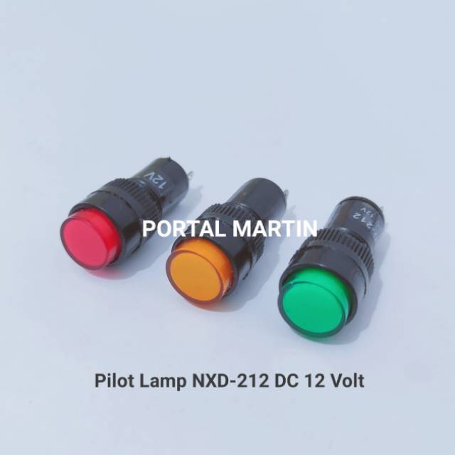 Jual Pilot Lamp DC 12 Volt NXD Body Cover Plastik Lampu Indikator Panel ...
