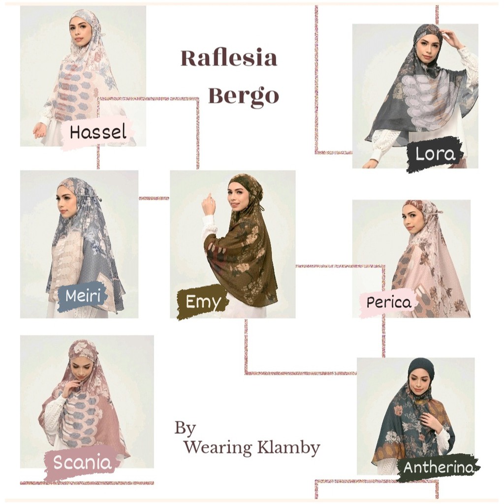 Jual Rafflesia Bergo Lora Scania Hassel by Wearing Klamby | Shopee ...