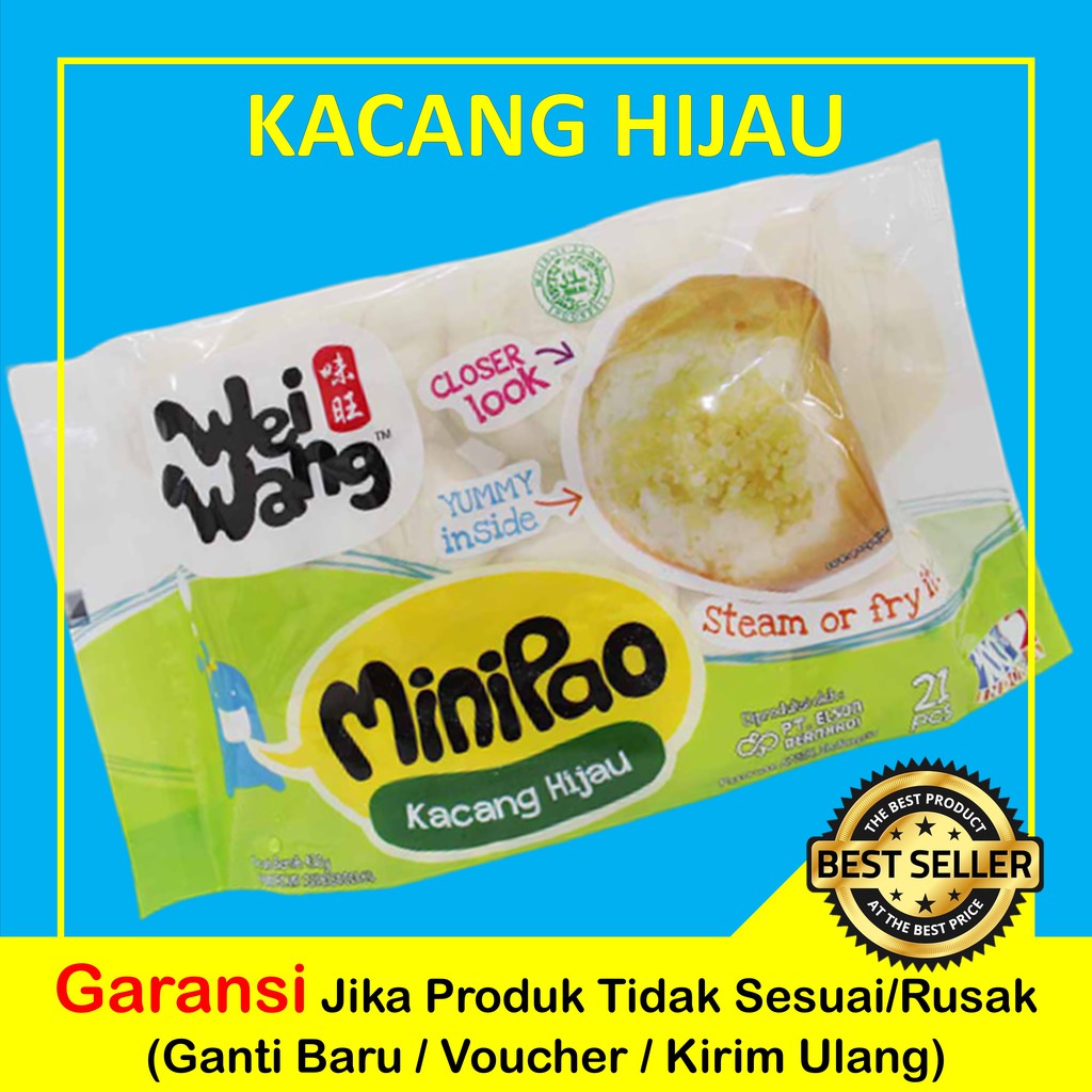 Jual MINIPAO WEI WANG KACANG HIJAU | MINIPAO WEIWANG KACANG HIJAU 21pcs | Shopee Indonesia