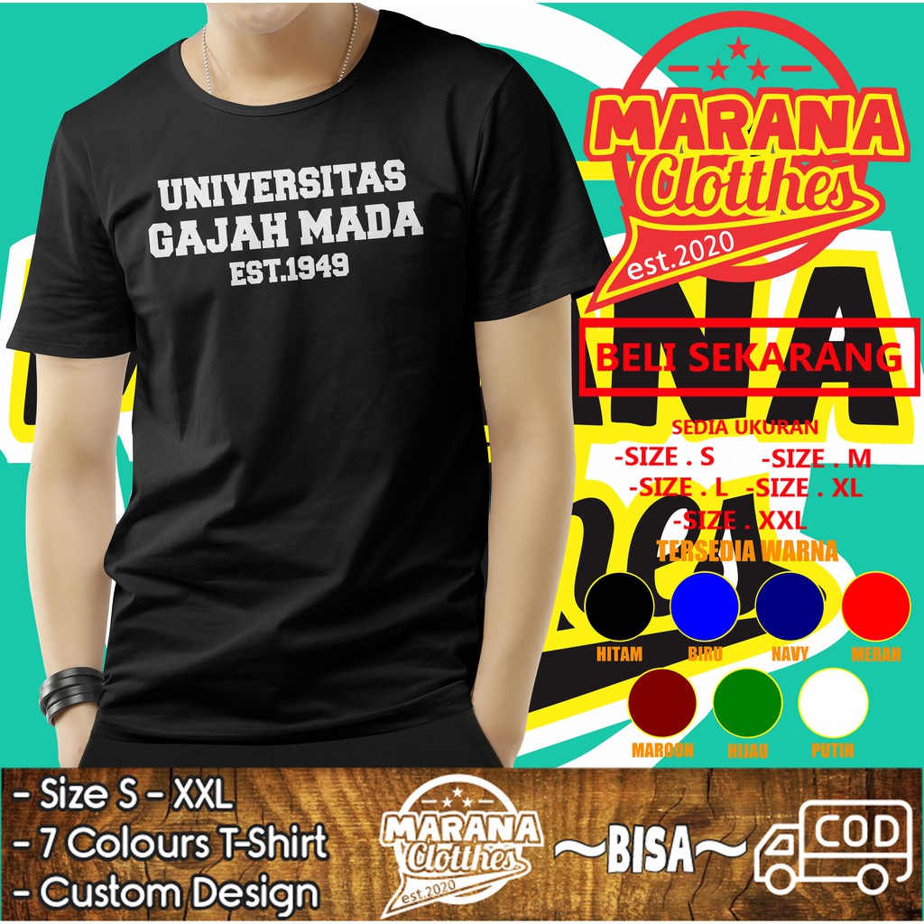 Jual Kaos Kampus UGM Universitas Gadjah Mada 1949 Baju Distro | Shopee ...