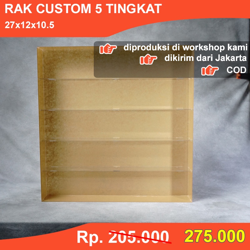 Jual Rak Mainan Custom 5 Tingkat 27x12x10.5 Akrilik Bening | Shopee ...