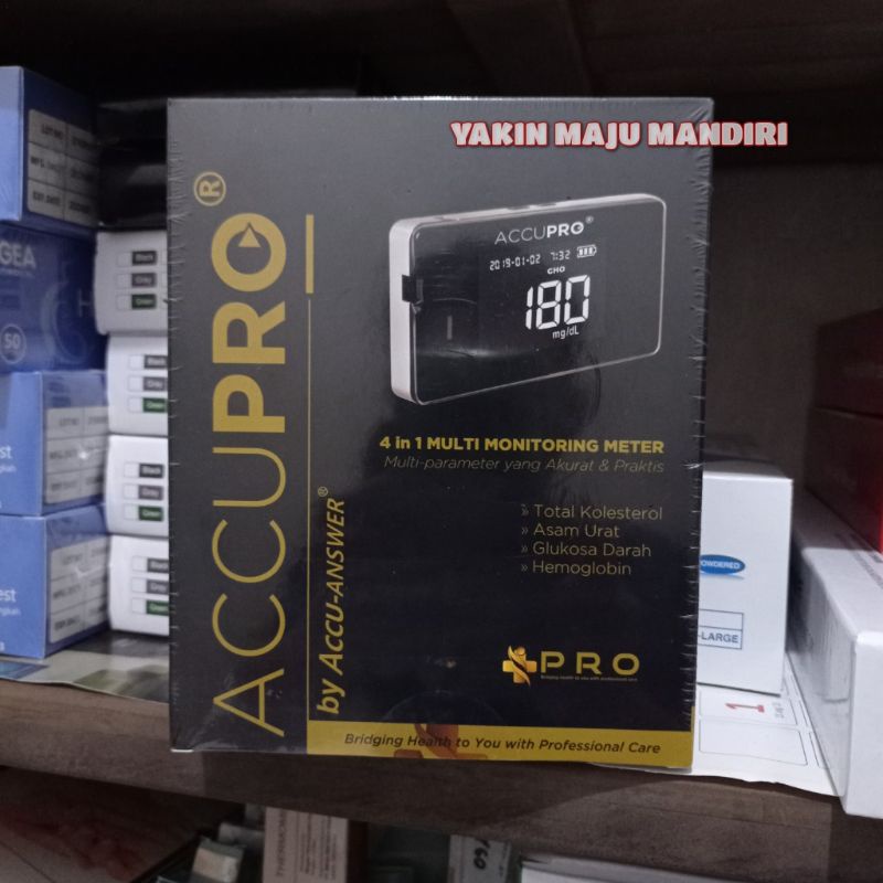 Jual ACCUPRO 4 in 1 Alat Cek Gula Darah, Kolesterol, Asam Urat, HB ...
