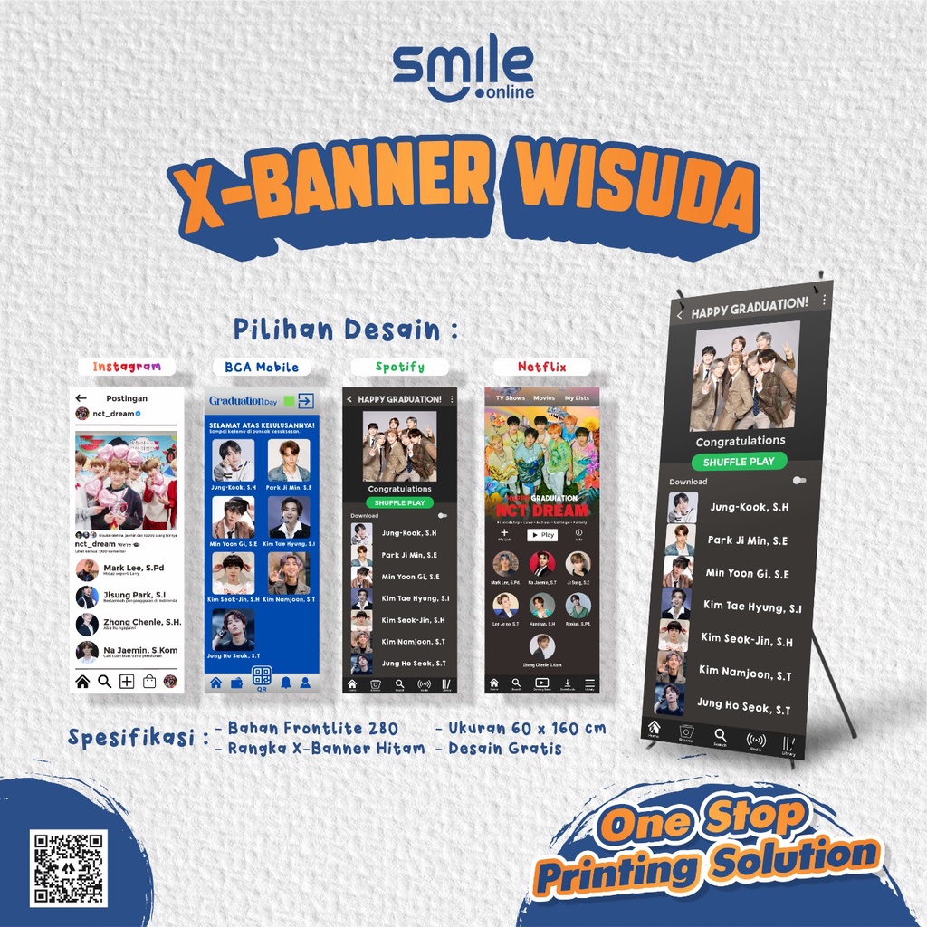 Jual CETAK X BANNER WISUDA 60x160 GRATIS DESAIN SESUAI KATALOG | Shopee ...