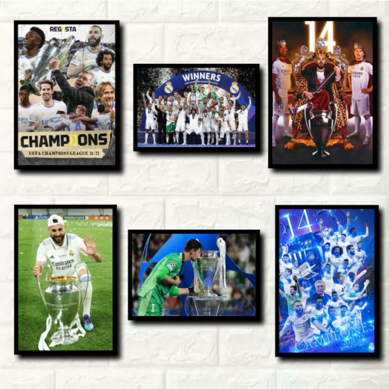 Jual Poster Kayu Real Madrid Juara Liga Champions 2022 | Shopee Indonesia