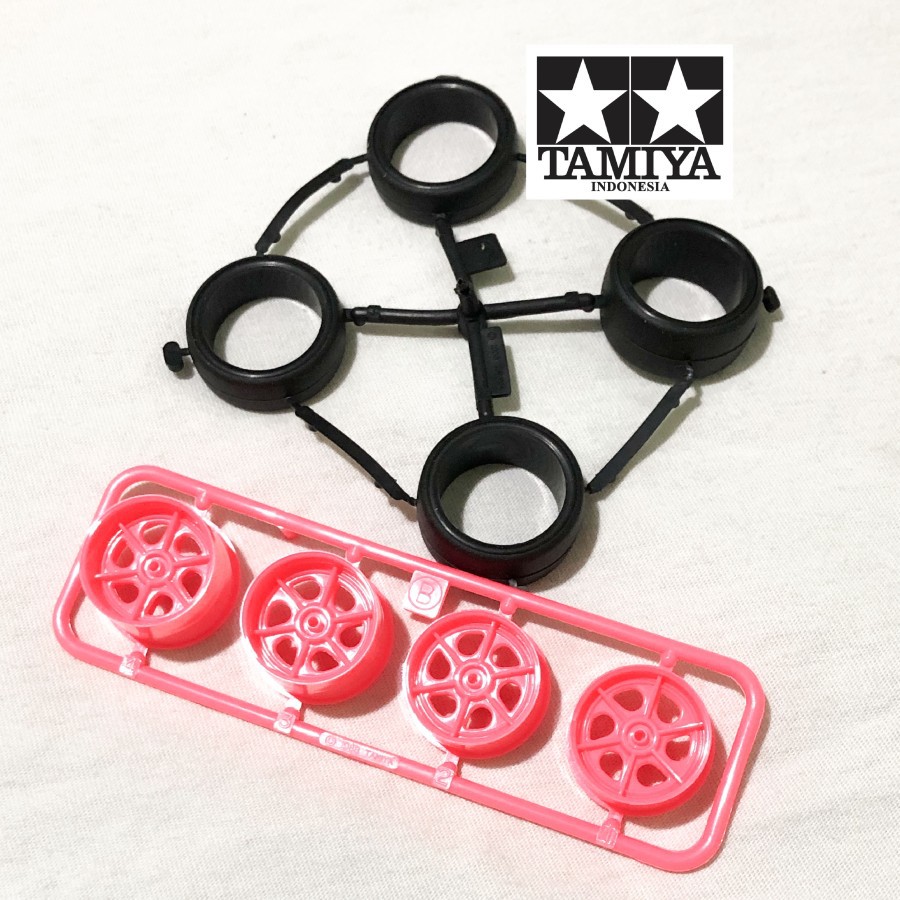Jual TAMIYA VELG LARGE PINK Fluorecent + Ban Large ORIGINAL 95501 ...
