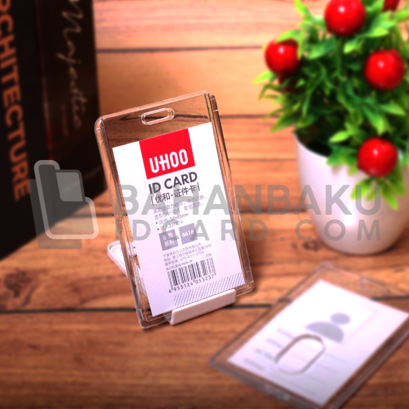 Jual Card holder Acrylic Transparent Badge ID Card casing Kartu pegawai ...