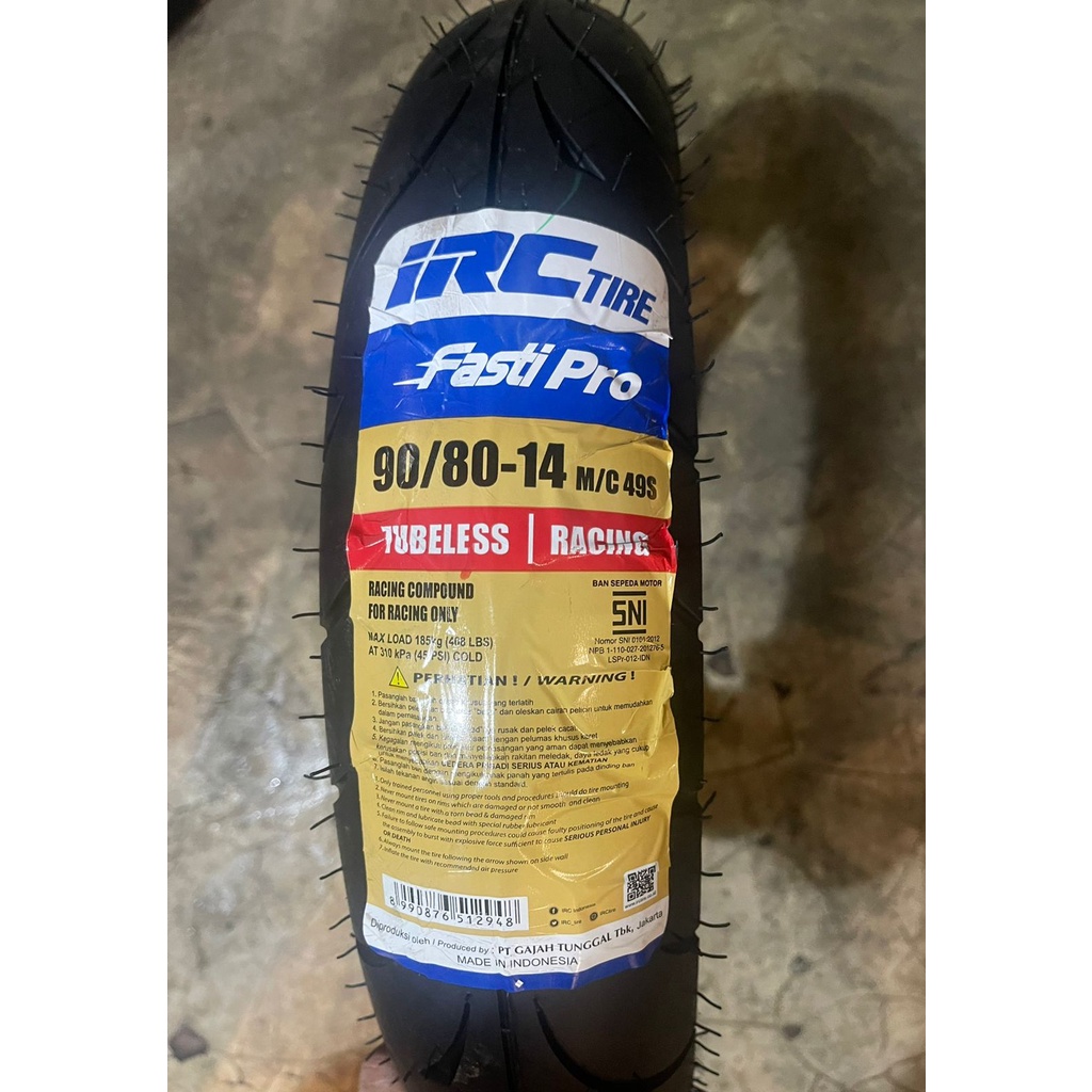 Jual BAN LUAR FASTI PRO SOFT COMPOUND IRC UKURAN 90/80-14 IRC ORIGINAL ...