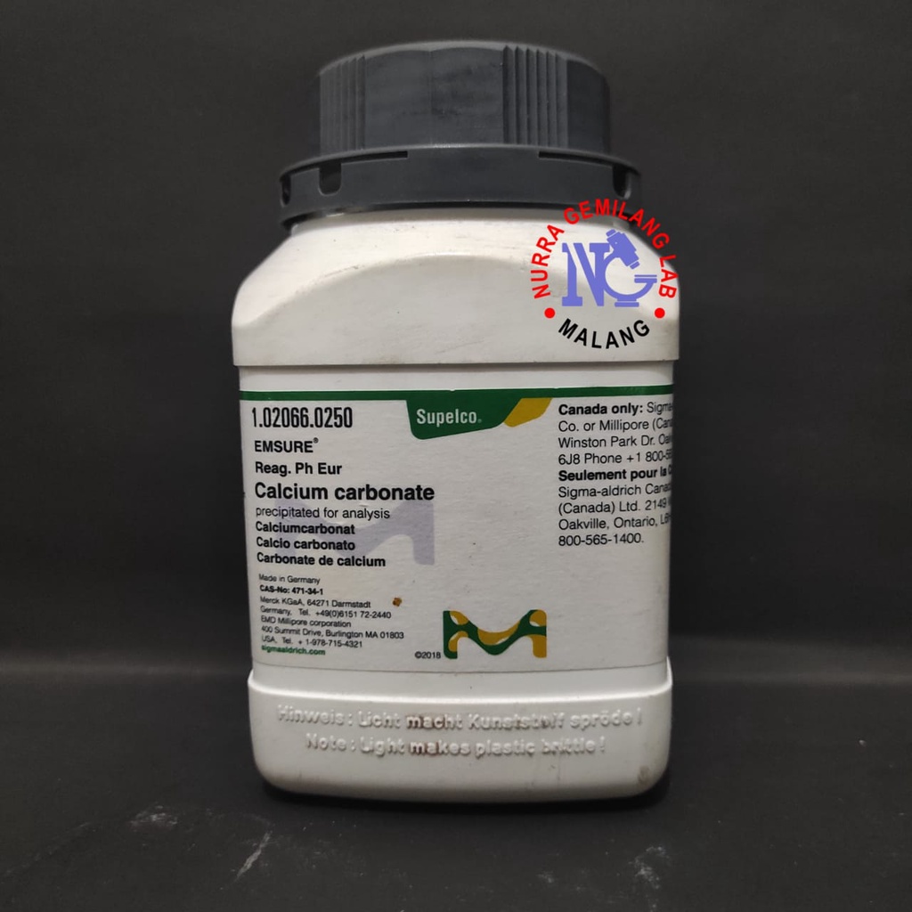 Jual Calcium carbonate Kalsium karbonat CaCO3 MERCK 1.02066.0500 ecer ...