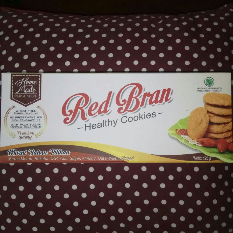 Jual Red Bran Healthy Cookies 125 gram / Biskuit Beras Merah / Roti ...