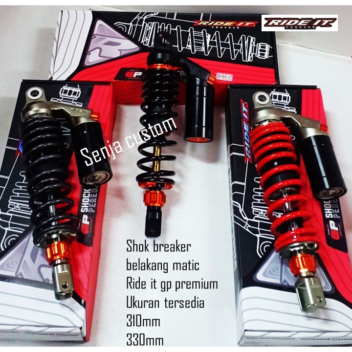 Jual shok belakang matic vario mio 310mm 330mm shokbraker ride it gp premium 100% original ...