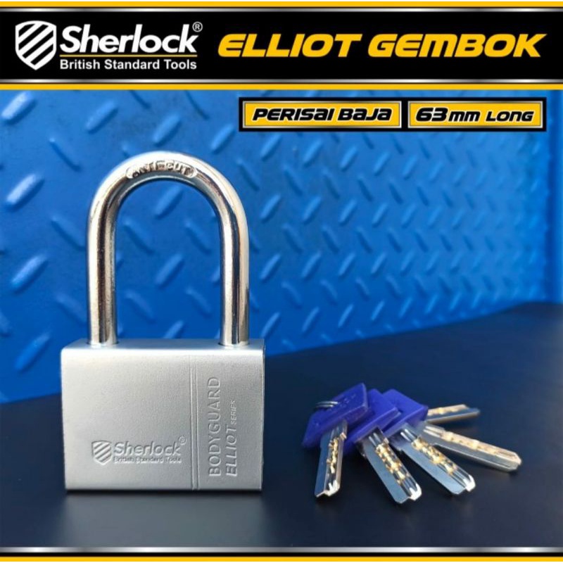 Jual Gembok Sherlock Bodyguard Elliot 63mm, 73mm (Tangkai Bisa Di Lepas ...
