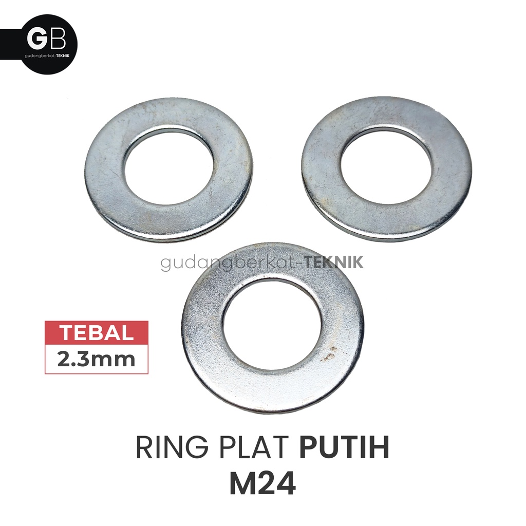 Jual RING PLAT M24 PUTIH TEBAL / WASHER PLATE / RINGPLAT 24MM GALVANIS ...