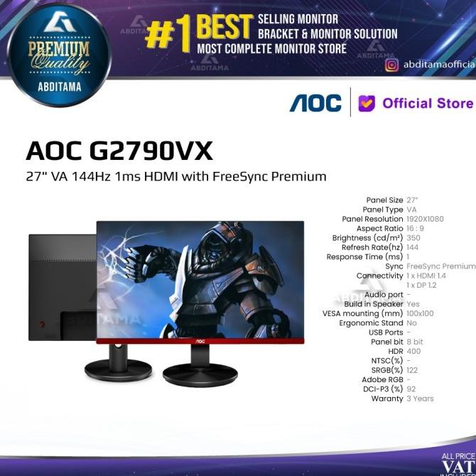 Jual Monitor LED AOC G2790VX 27" 1080p 144Hz 1ms 350cdm HDMI DP ...