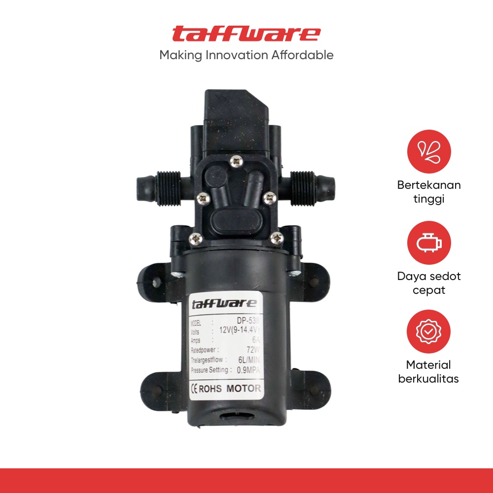 Jual Taffware Good Pump Pompa Air Elektrik High Pressure 12V 72W 130PSI ...