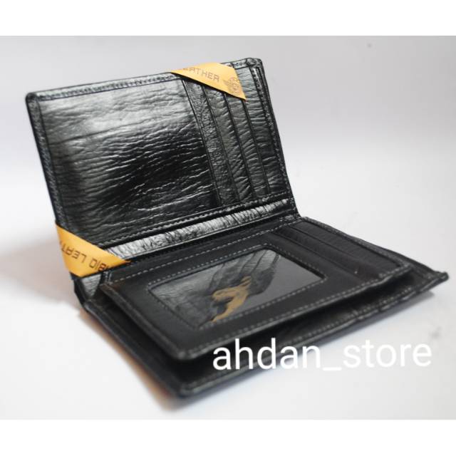 Jual Dompet Kulit Asli Pria 3/4 Serat Kayu Sabiq Black Brown Dark Non ...