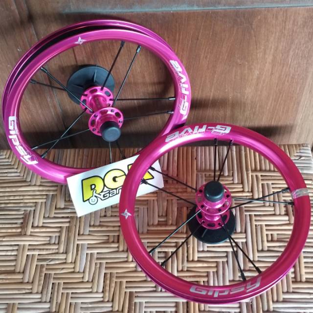 Jual Wheelset Velg Pushbike 12" Gipsy G-Five Rose Red | Shopee Indonesia