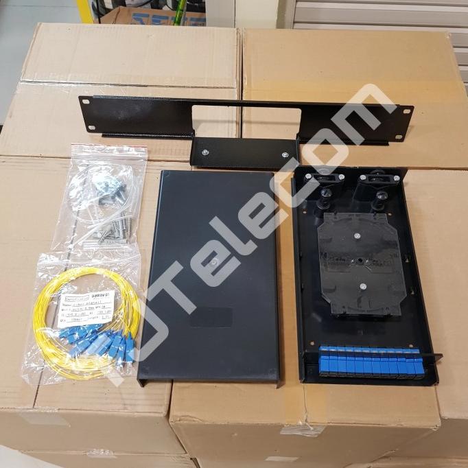 Jual otb rack 12 core / Otb universal 12 core SC UPC lengkap / Hitam ...