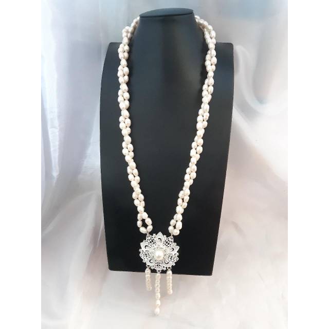 Jual 70CM LENGKAP SERTIFIKAT KALUNG MUTIARA ASLI PANJANG KALUNG HIJAB ...