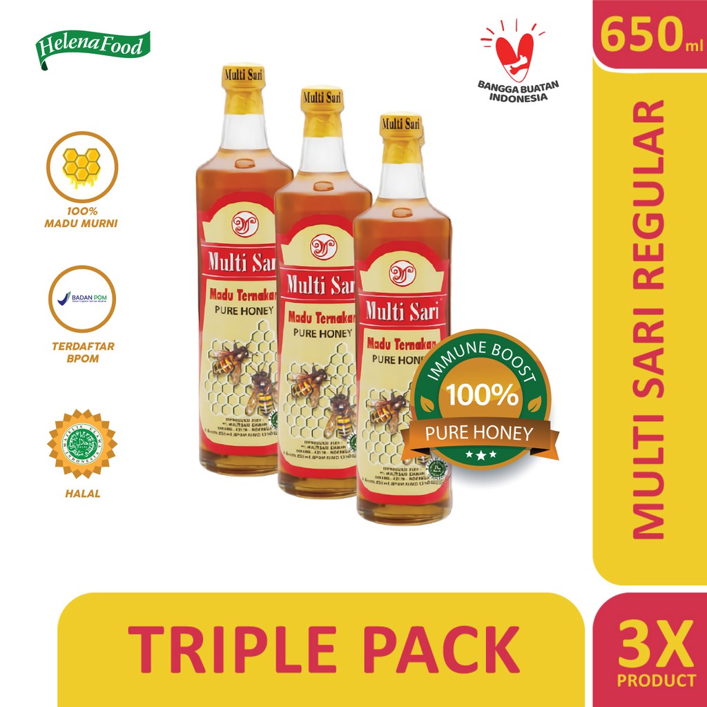 Jual Multisari Reguler 650 ml Madu Ternak Murni Asli ( Promo Hemat 3 ...