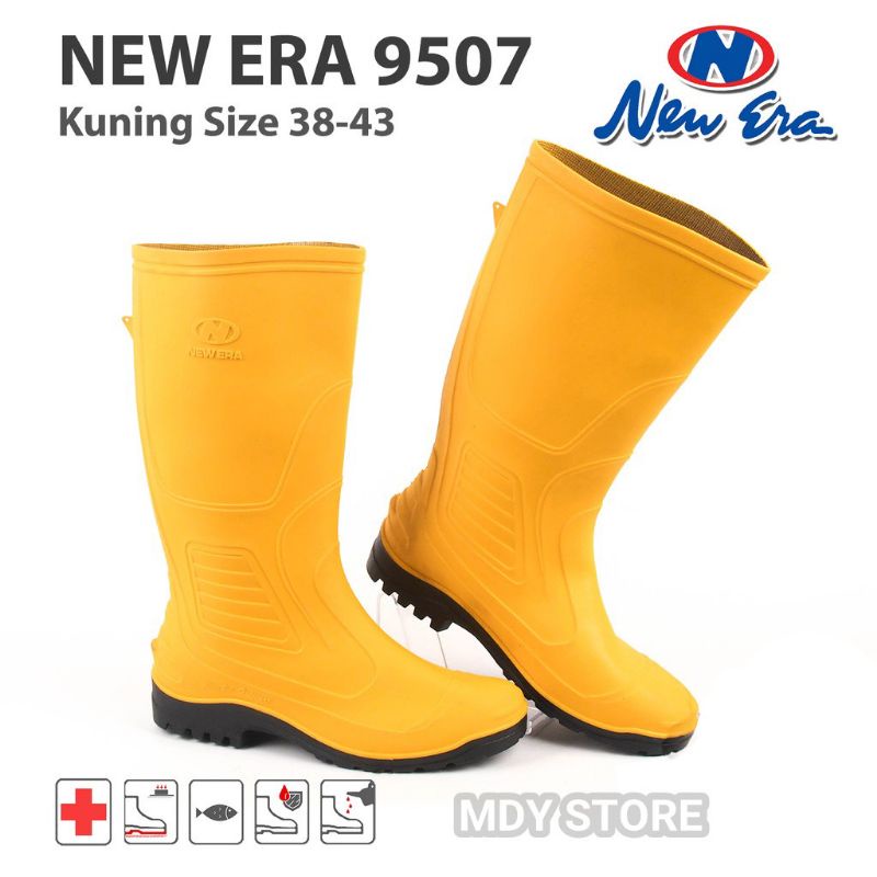 Jual Sepatu Boots Tinggi New Era 9507 Kuning APD Kontruksi Proyek ...