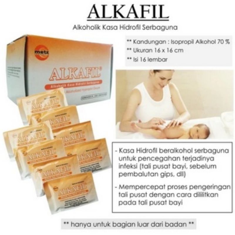 Jual Alkafil kasa hydrophil alkohol 70% per sachet kasa tali pusat bayi ...