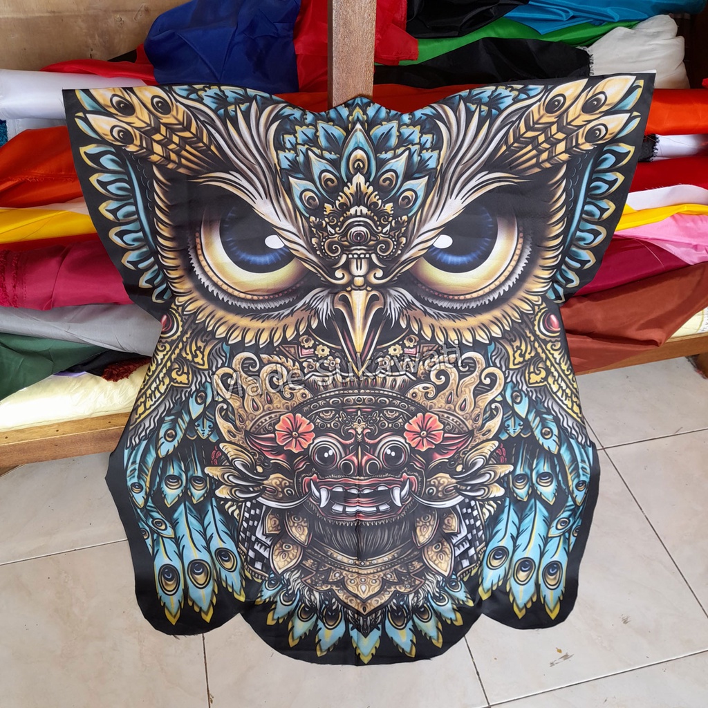 Jual Layangan Burung celepuk printing Barong bali knock down layang ...