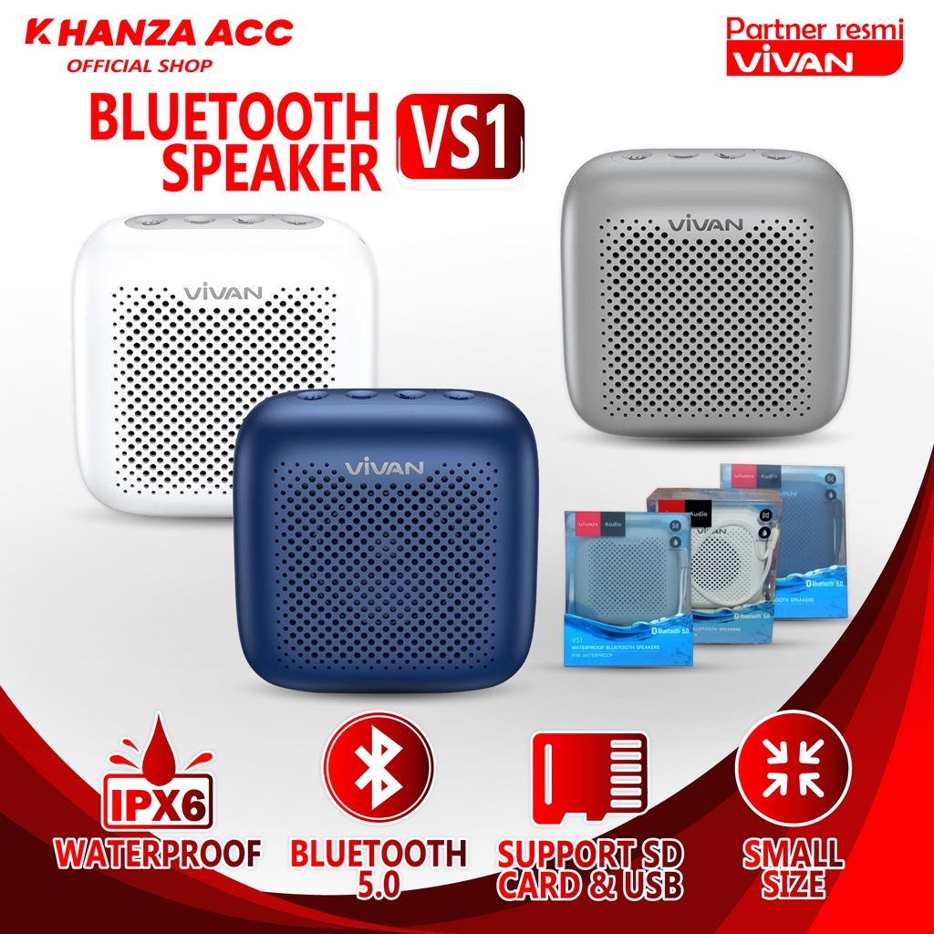 Jual KHANZAACC Vivan VS1 Outdoor Bluetooth Speaker 5.0 Waterproof ...