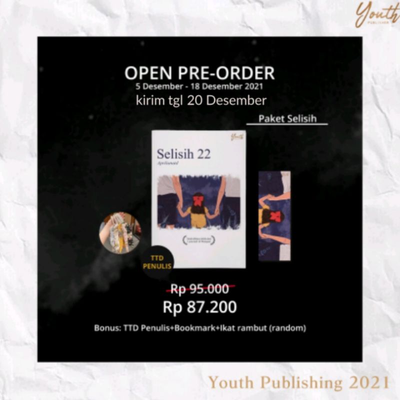 Jual NOVEL SELISIH 22 - TTD - Aprilianatd - Takis (original 100% ...